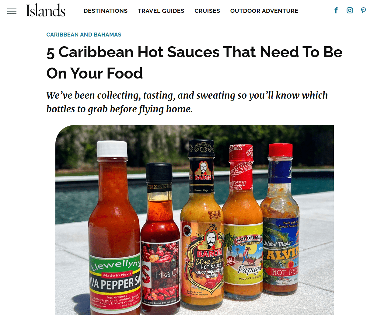 Islands.com on Best Caribbean Hot Sauces – SPika Oil
